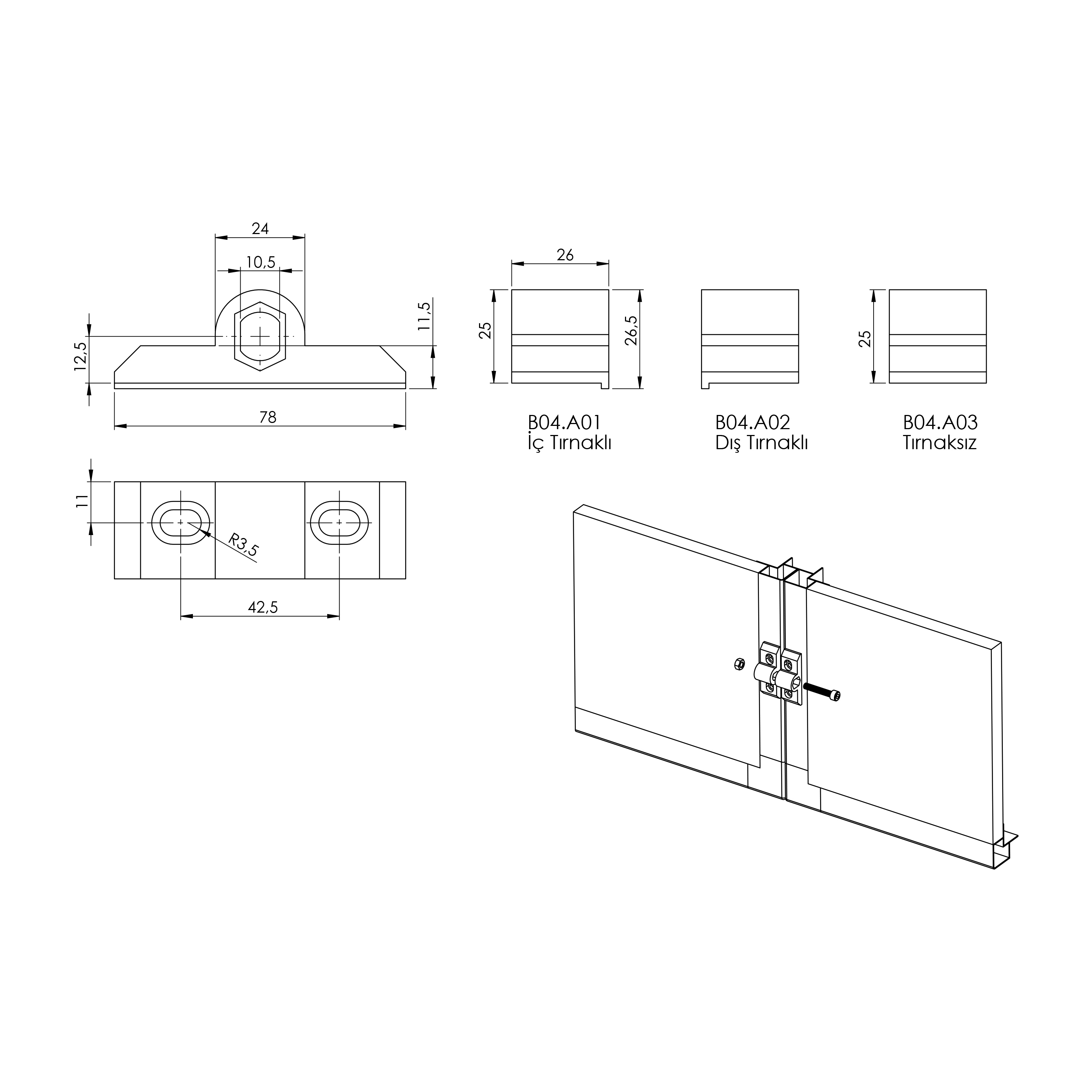 B0002 - Hücre Birleştirme Çıkıntılı